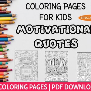 Coloring Book for Kids: 50 Pages Motivational Quotes Coloring Book ...