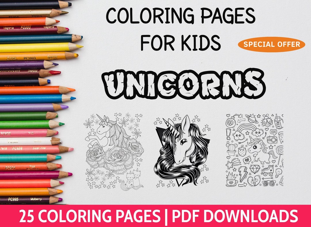 Coloring Book for Kids: Unicorncoloring Book, 25 Unicorns Coloring ...