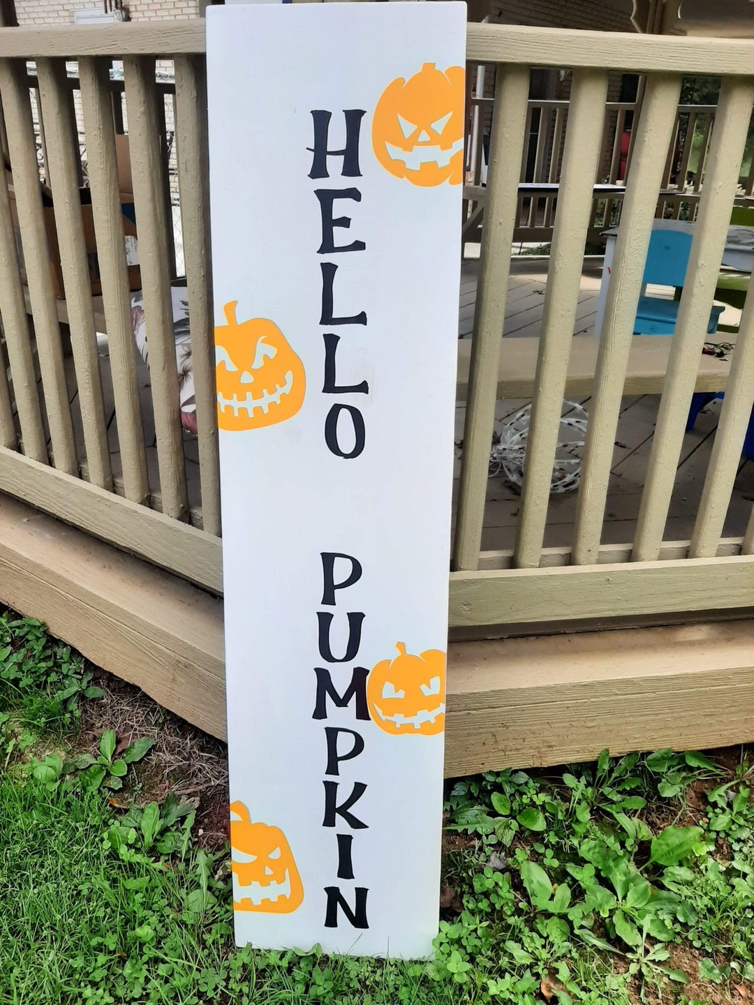 Hello Pumpkin Porch Sign/ Halloween Outdoor Sign - Etsy