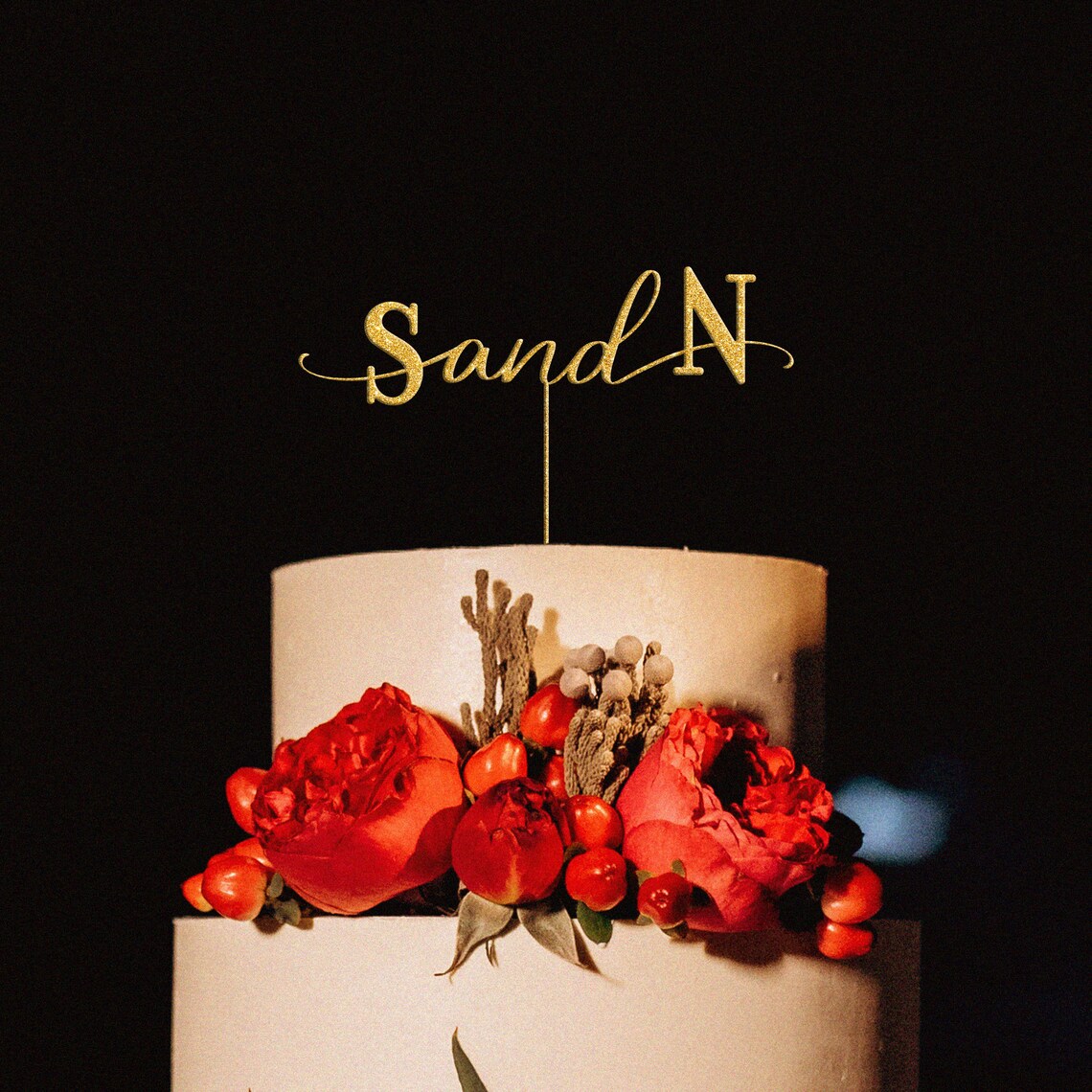 Rustic Monogram Cake Topper Personalized Wedding Cake Topper - Etsy