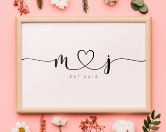 Custom Name Wedding Print - Etsy