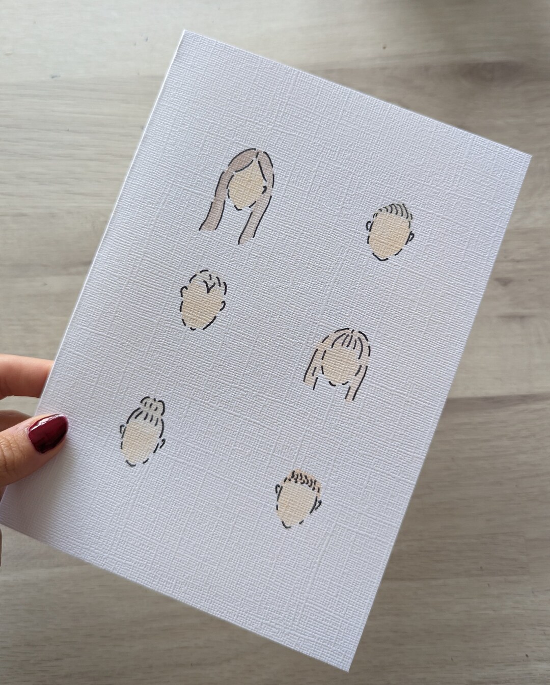 Custom Hand Drawn Family Portrait Individual Family Portrait ...