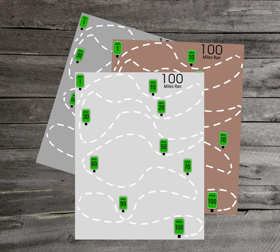 100 Mile Running Tracker Downloadable Document Walking - Etsy