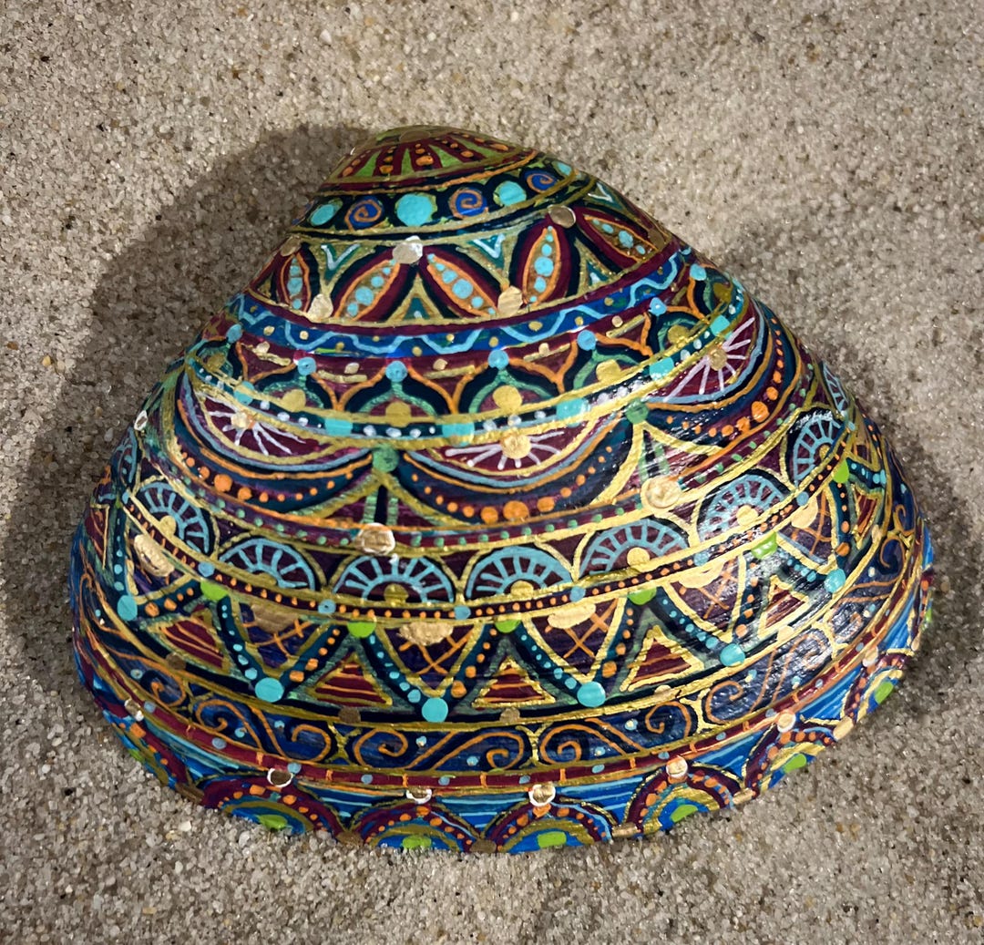Hand-painted "aztec Inspiration" Seashell - Etsy
