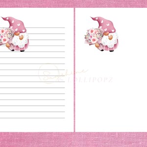 Gnome With Roses Lined & Unlined Stationery | Stationery Gift Set ...