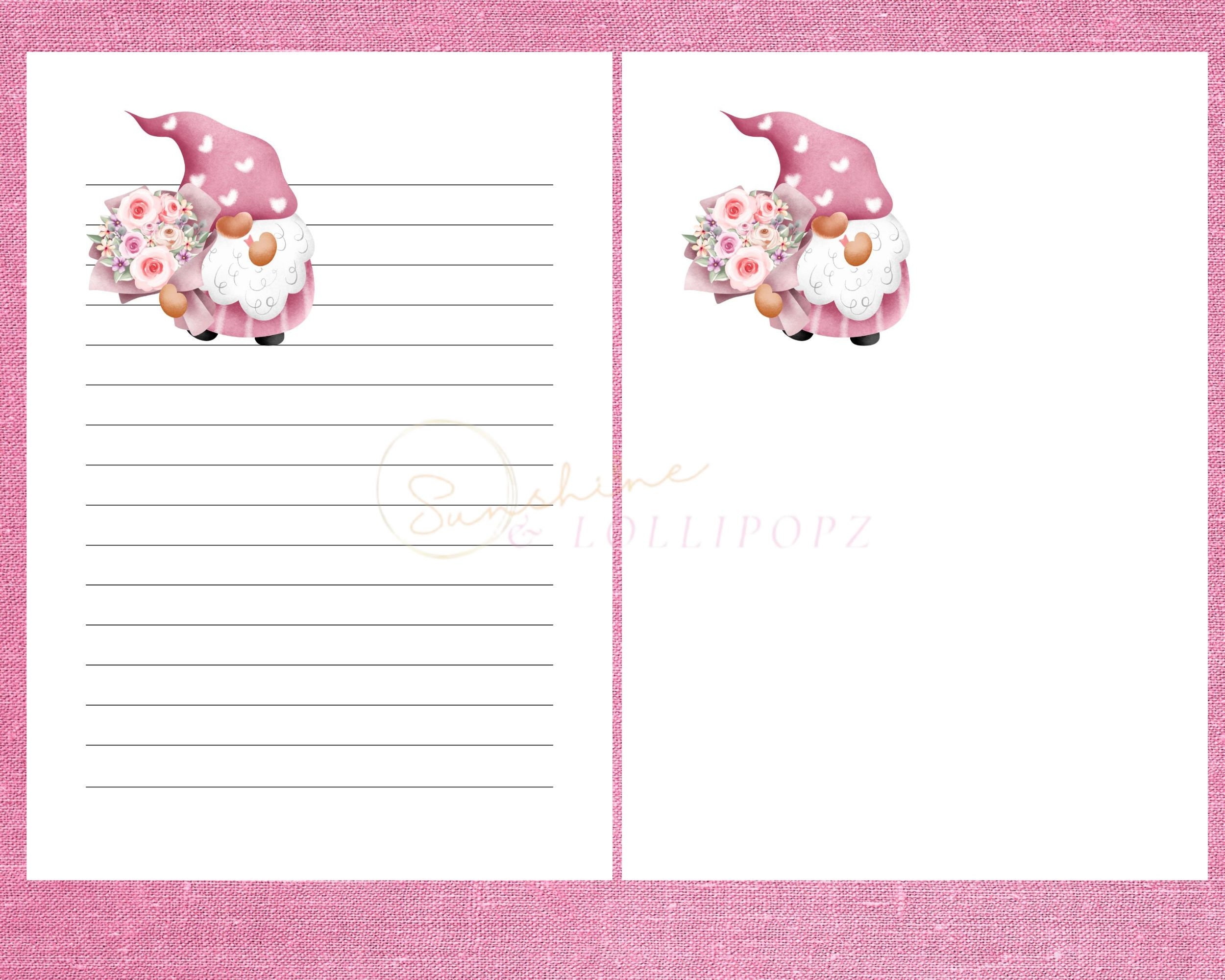 Gnome With Roses Lined & Unlined Stationery | Stationery Gift Set ...