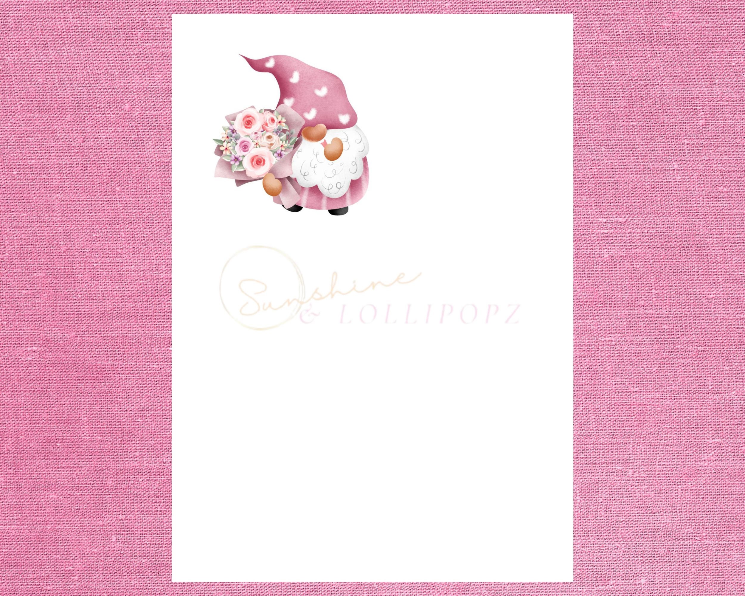 Gnome With Roses Lined & Unlined Stationery | Stationery Gift Set ...