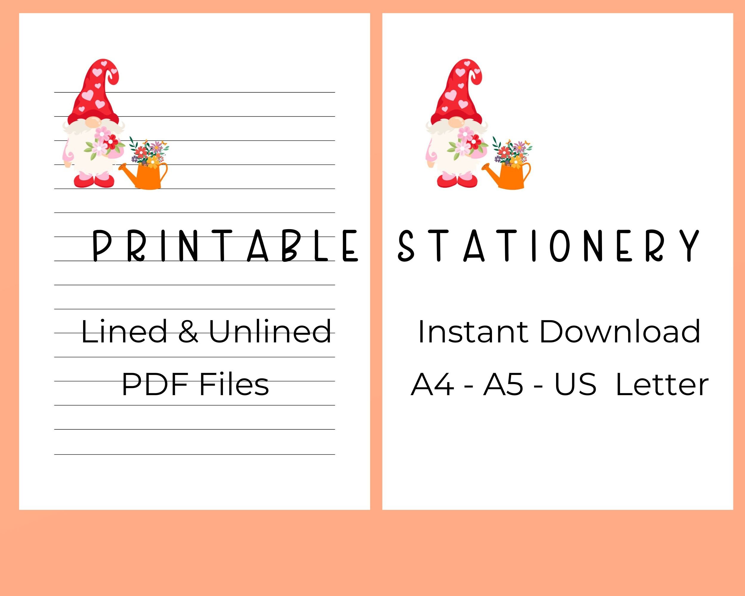 Gnome With Flowers Lined & Unlined Stationery Stationery Gift Set ...