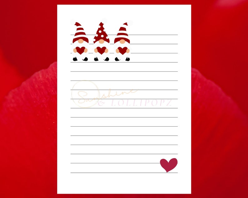 Three Gnomes With Hats Lined & Unlined Stationery | PRINTABLE ...