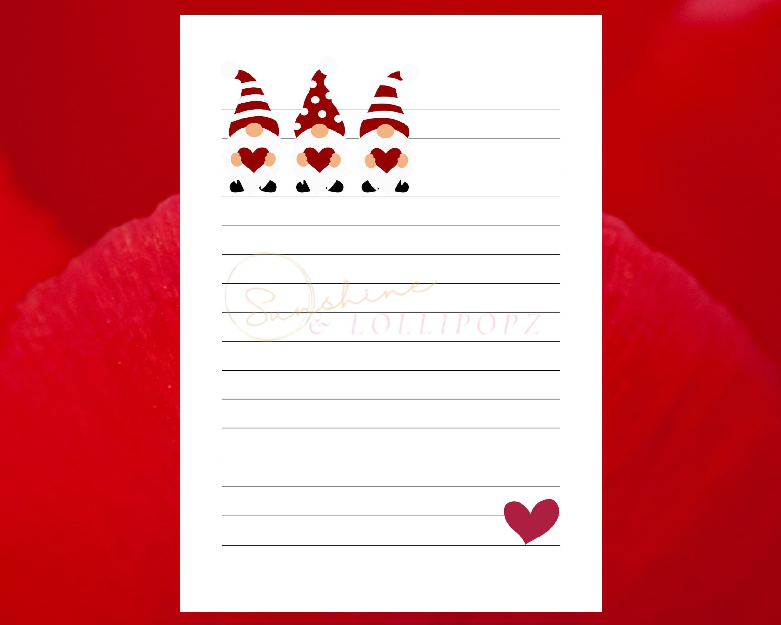 Three Gnomes With Hats Lined & Unlined Stationery | PRINTABLE ...