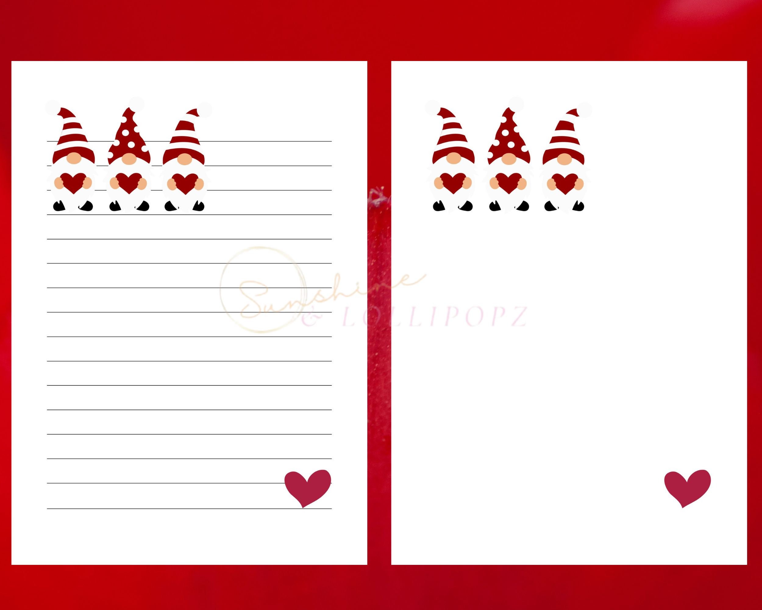 Three Gnomes With Hats Lined & Unlined Stationery | PRINTABLE ...