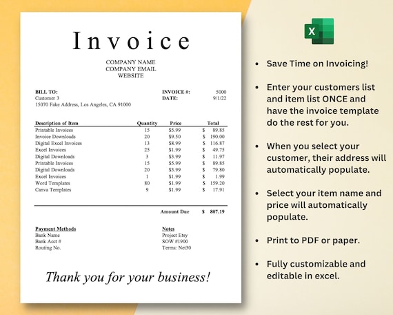 Excel 2013 Invoice Template