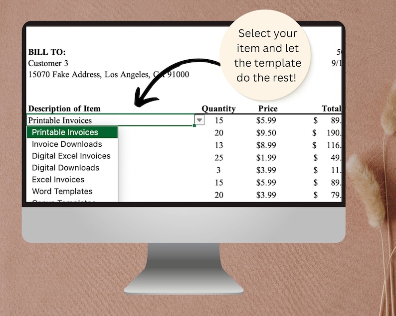Simple Invoice Template, Excel Invoice, Excel Spreadsheet, Excel ...