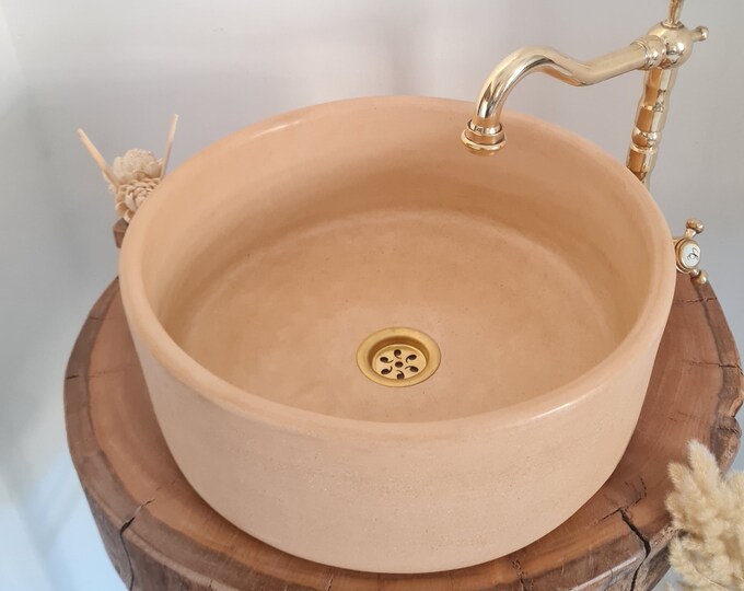 Custom Made Natural Earthy Bathroom Sink - Bathroom Terracotta Basin ...