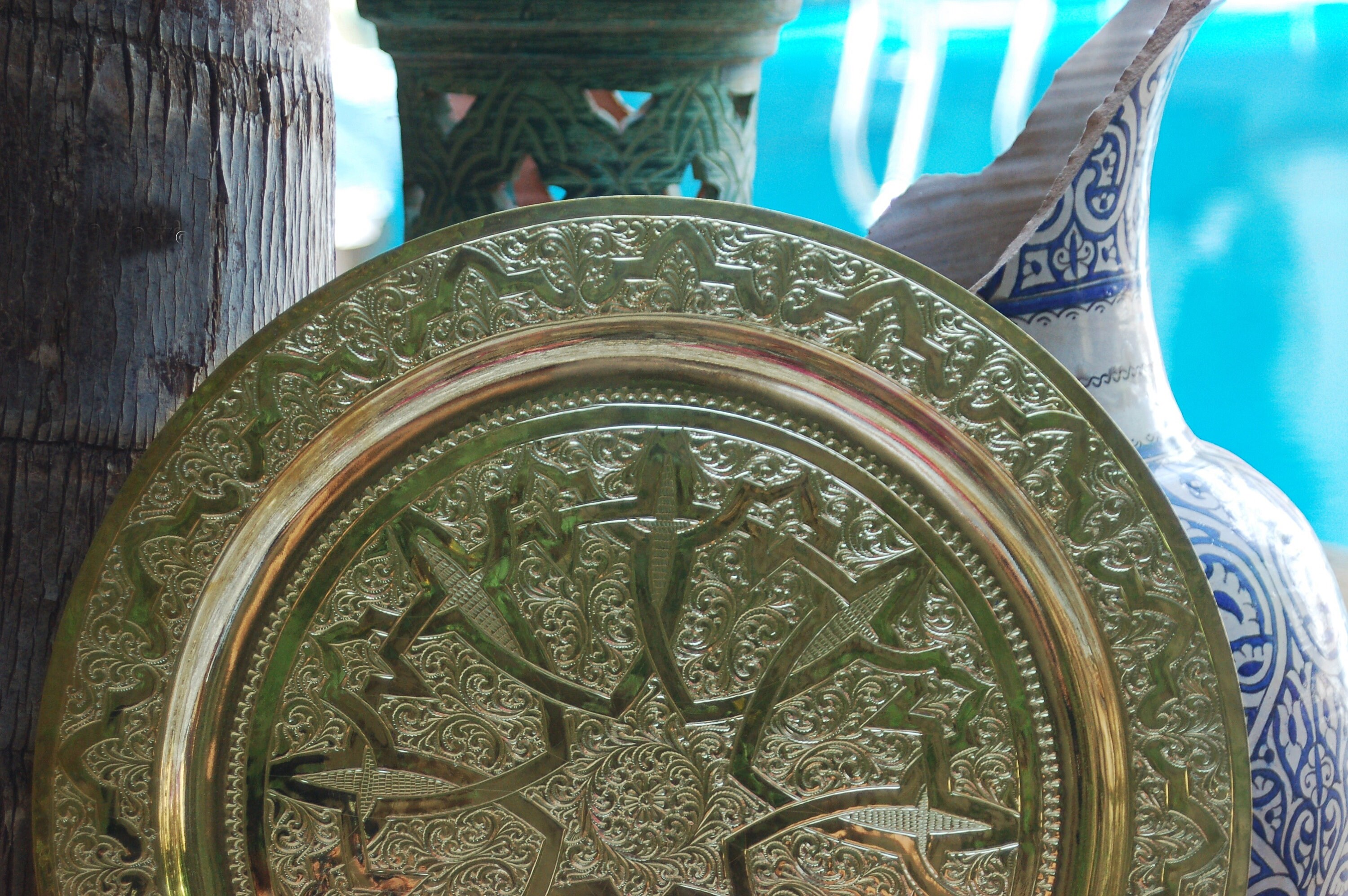 Custom Round Made Brass Tray Gift Brass Bohemian & Mid Century Moder ...