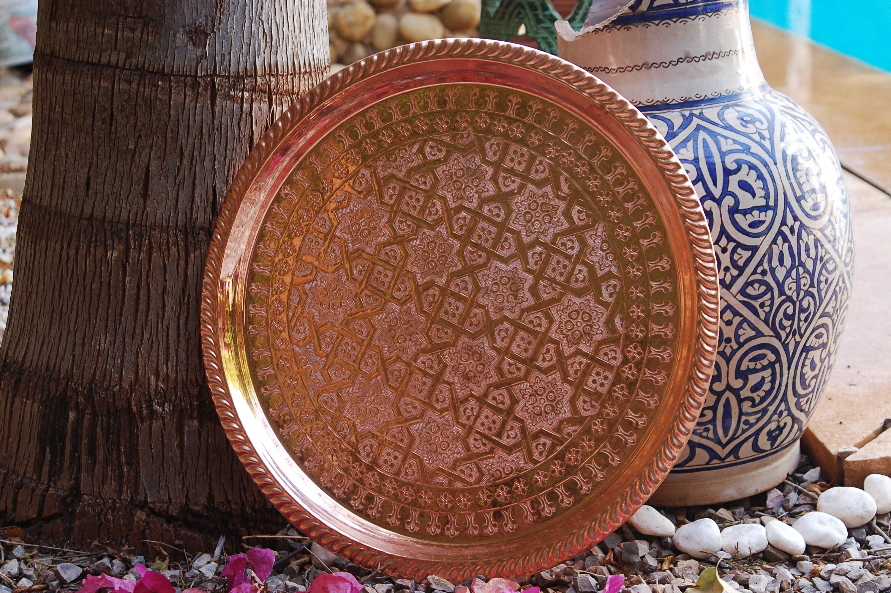 Custom Made Copper Tray Gift Copper Bohemian & Mid Century Moder ...