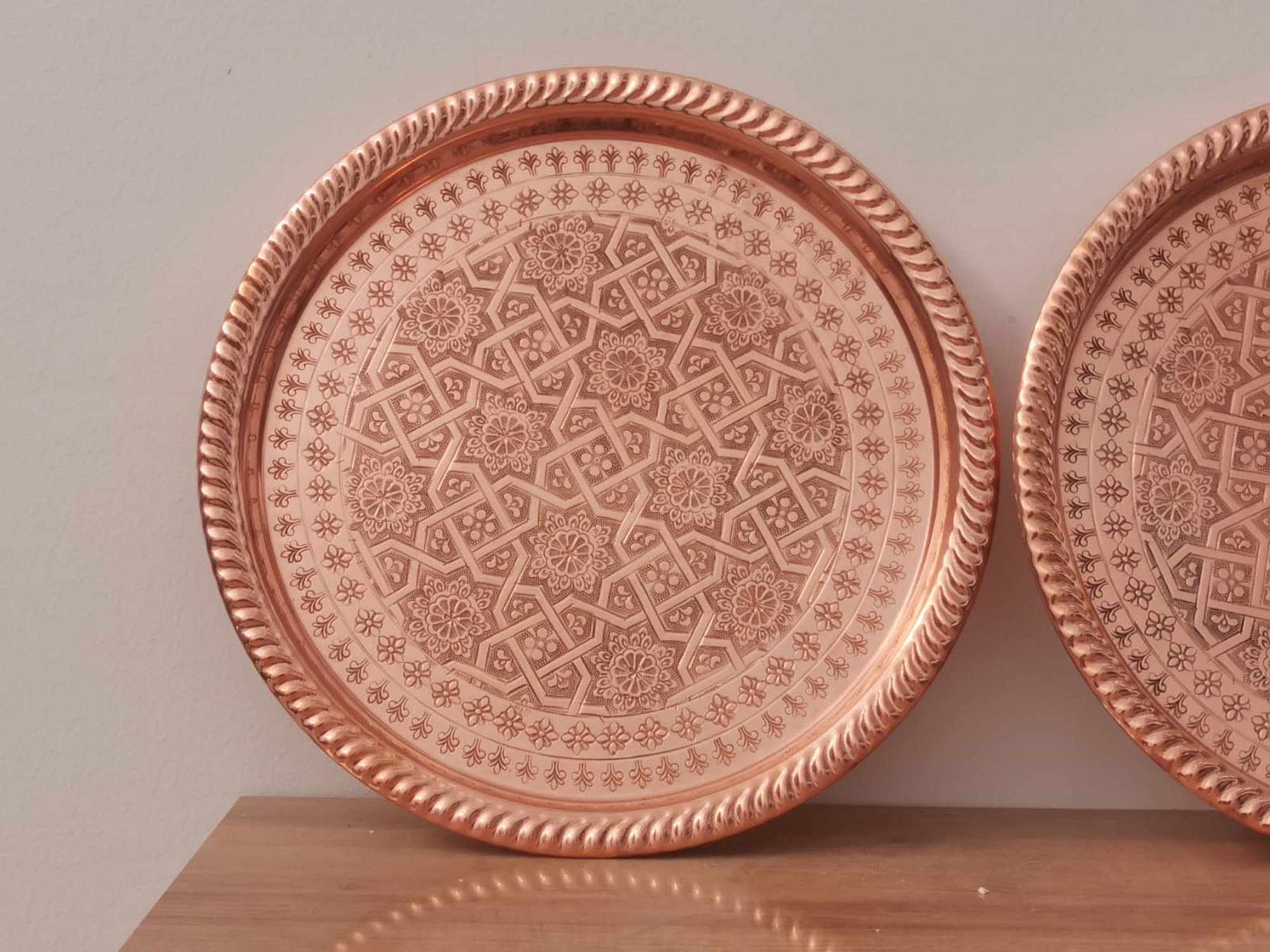 Custom Made Copper Tray Gift Copper Bohemian & Mid Century Moder ...