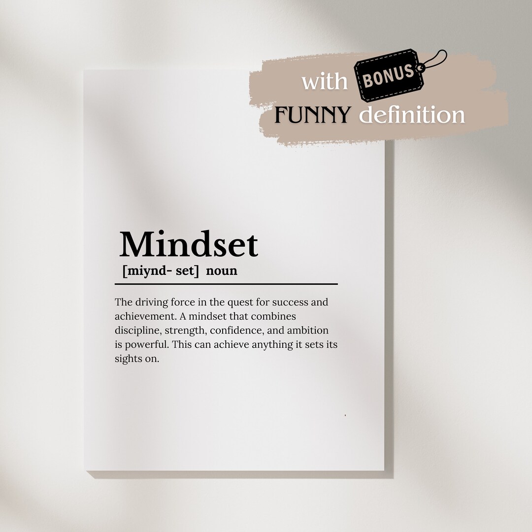 Mindset Definition Wall Art Self-love Wall Art Affirmation Wall Art ...