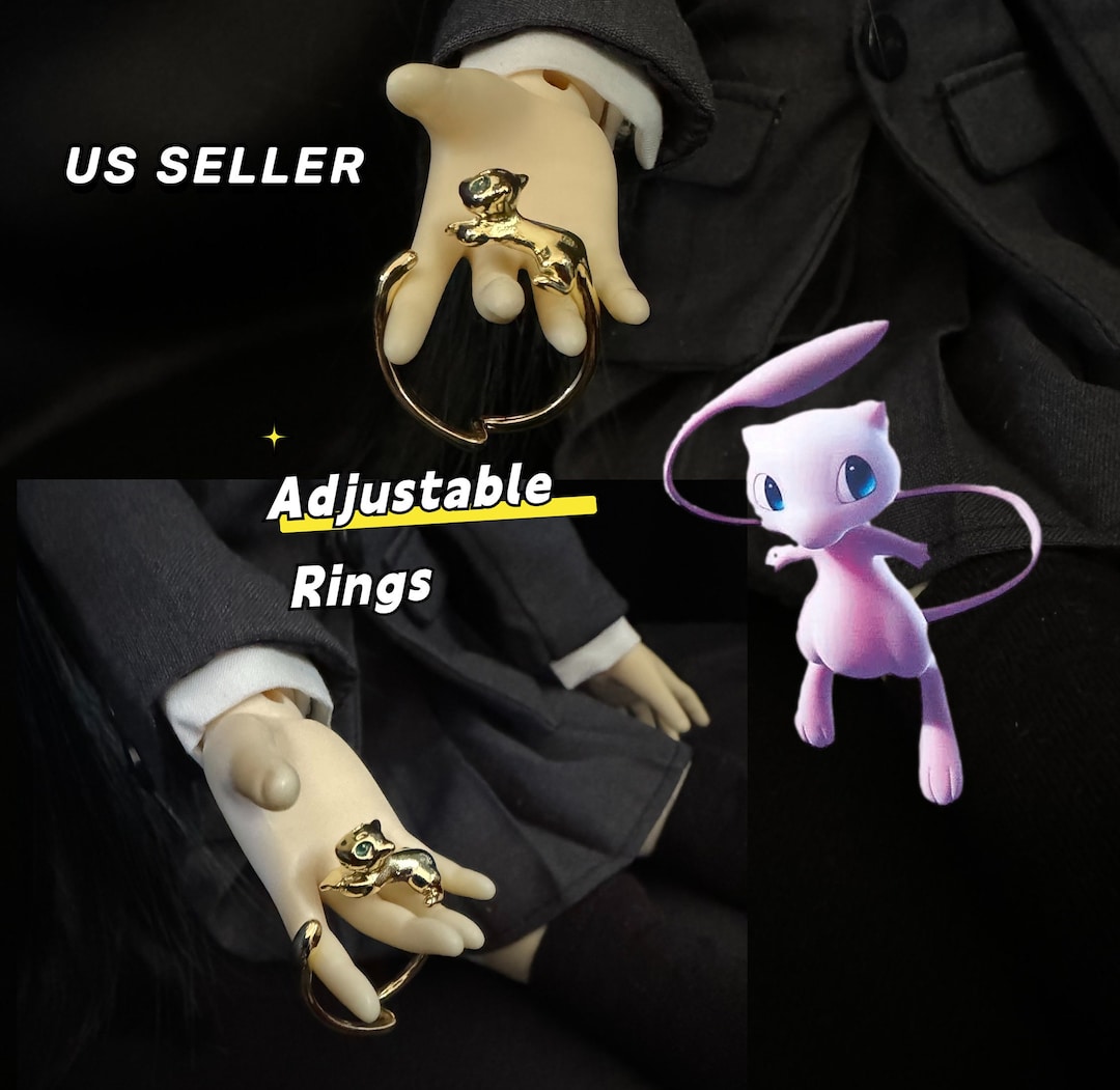 Pokemon Ring Mewtwo Ring S925 Sterling Gold Open Ring Anime - Etsy