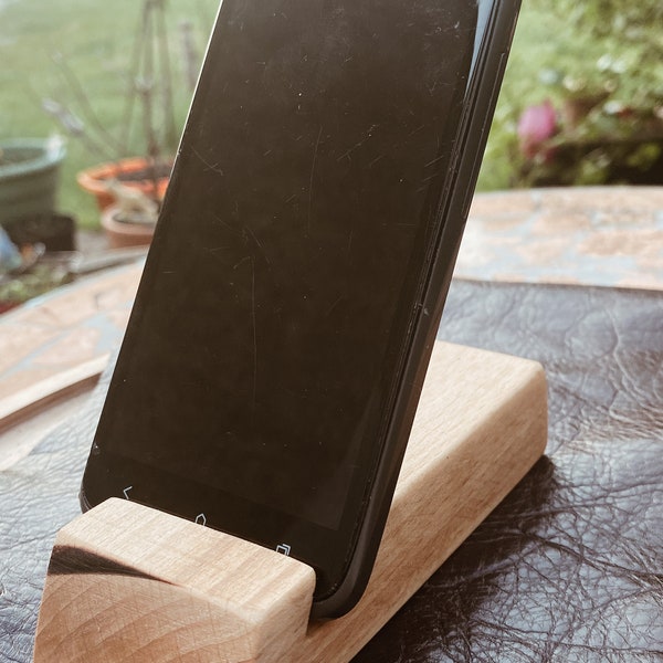 Wooden Phone Stand - Etsy UK