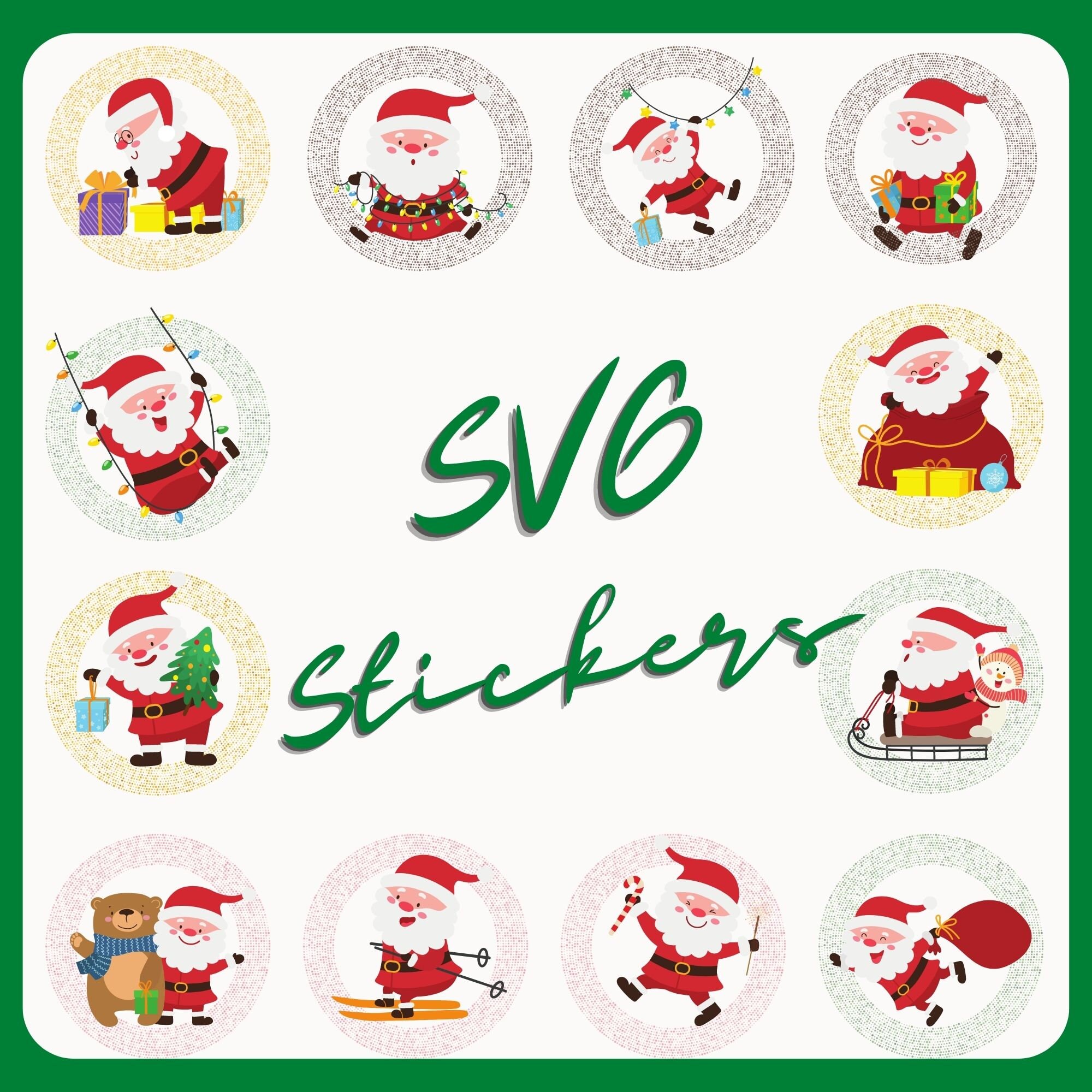 Christmas Themed Svg Files Digital Stickers Holiday Stickers Merry ...