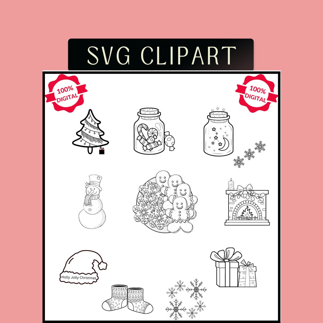 Digital Stickers Christmas Themed Svg Files Christmas Labels Printable ...