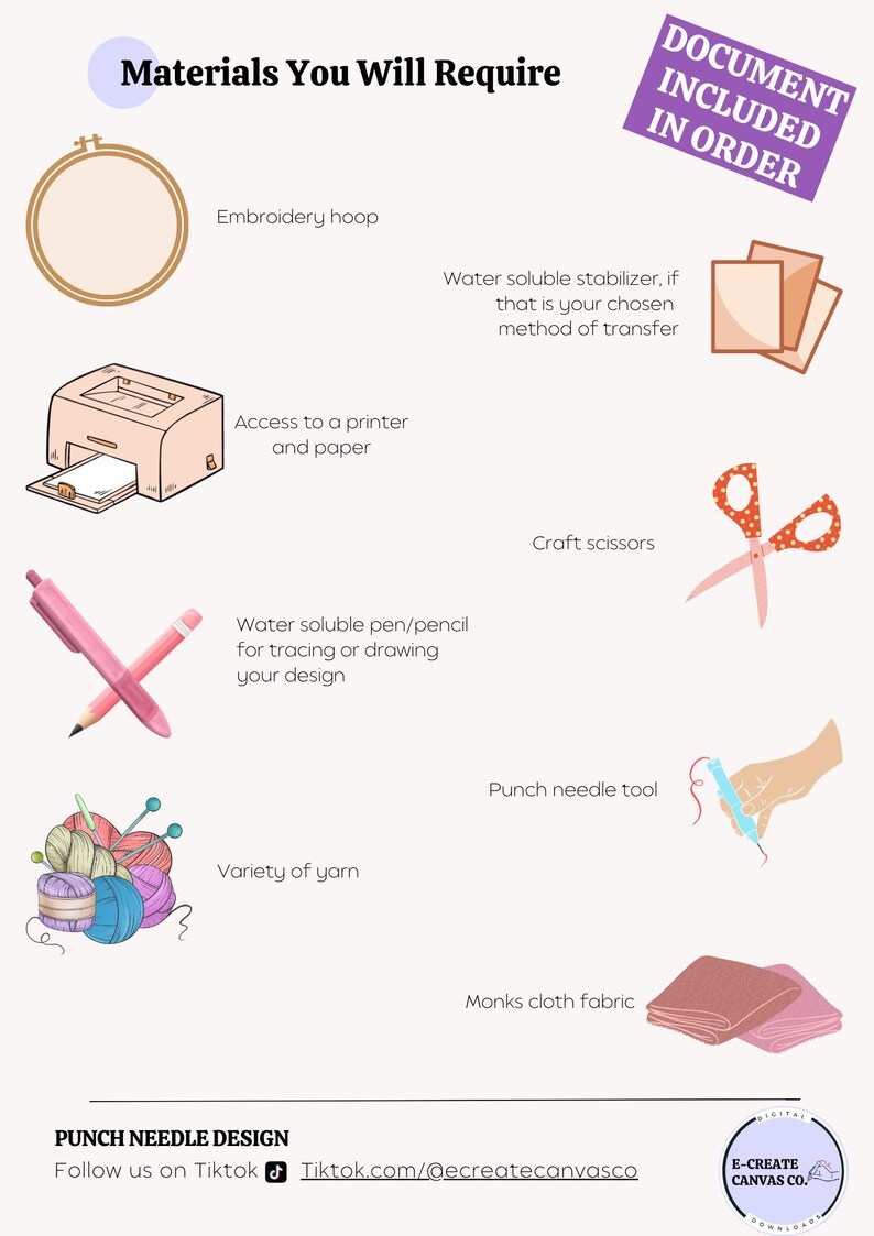 Butterfly Punch Needle Pattern PDF Download - DIY Punch Needle Design ...