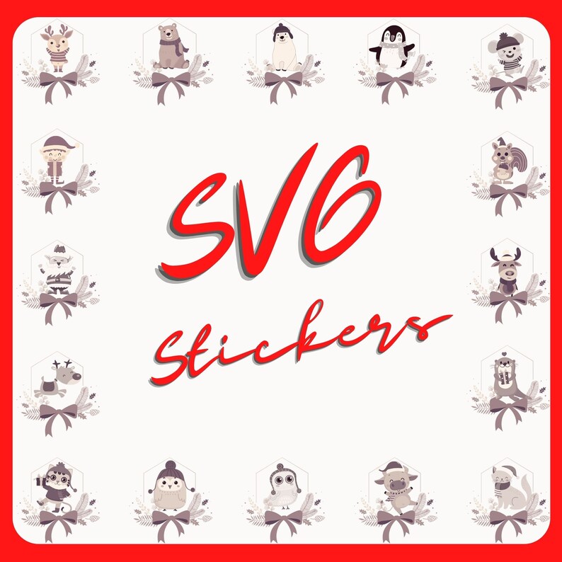 Digital Stickers Christmas Themed Svg Files Christmas Labels Printable ...