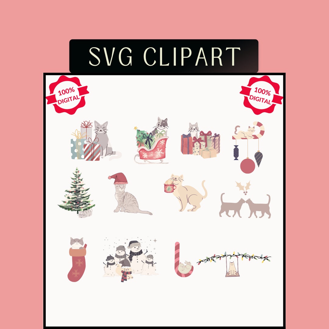 Digital Stickers Christmas Themed Svg Files Christmas Labels Printable ...