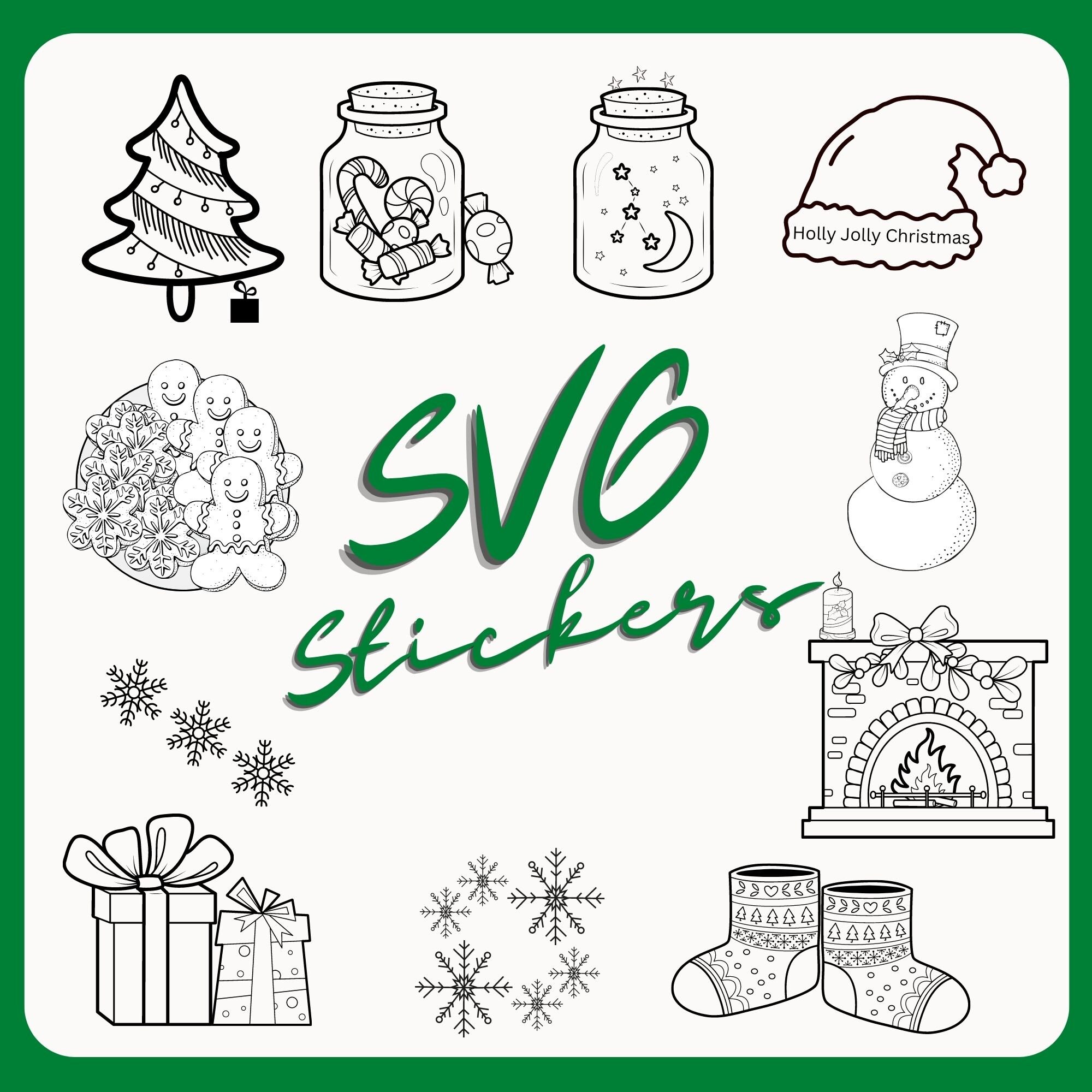 Digital Stickers Christmas Themed Svg Files Christmas Labels Printable ...