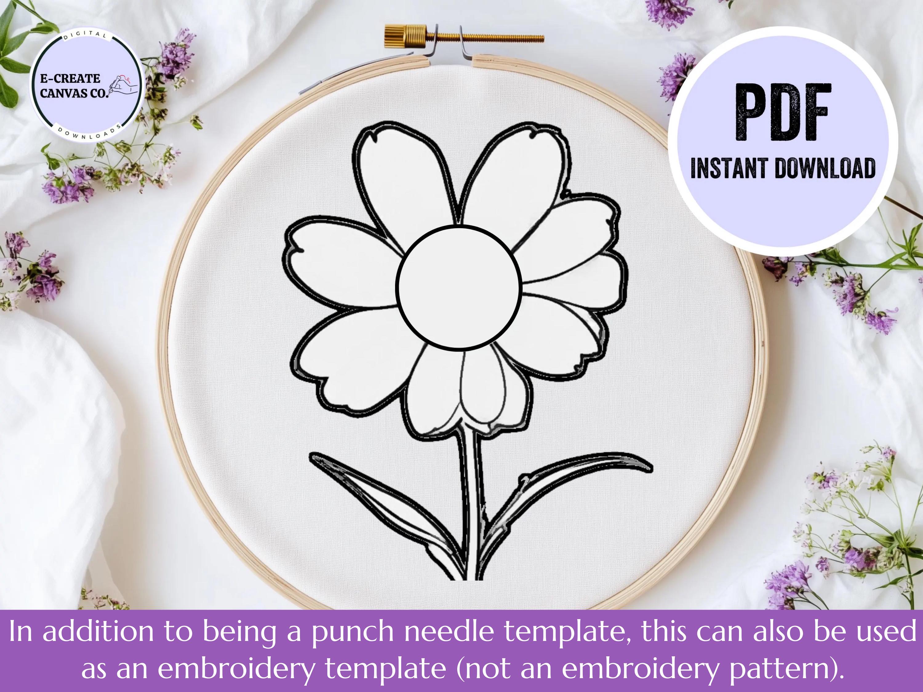 Flower Punch Needle Pattern PDF Download - DIY Punch Needle Design ...