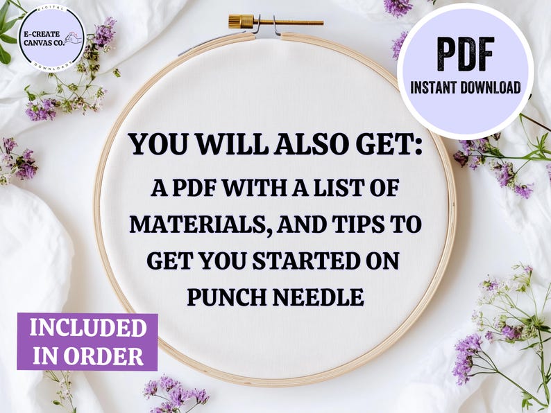 Butterfly Punch Needle Pattern PDF Download - DIY Punch Needle Design ...
