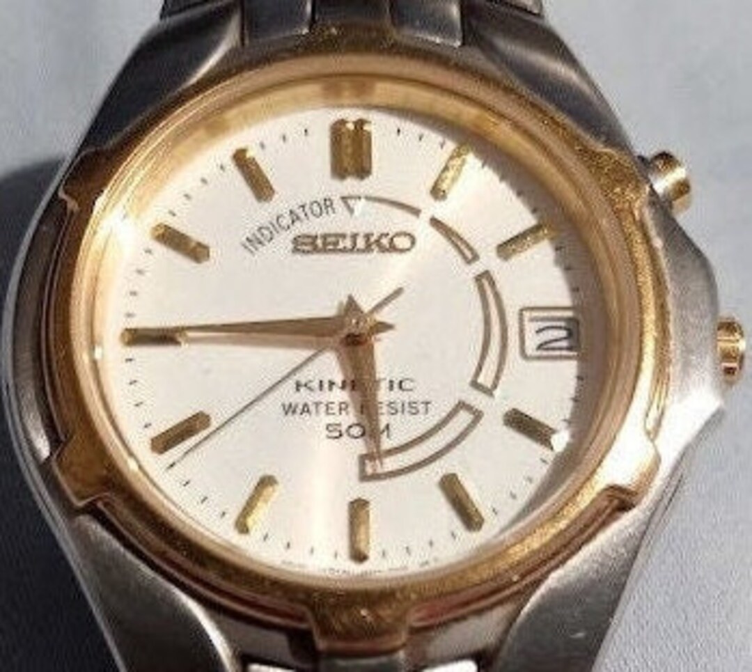 Vintage JDM Seiko SKA040 Kinetic indicator Mens Watch - Etsy