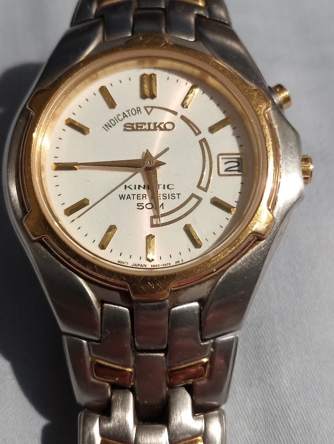 Vintage JDM Seiko SKA040 Kinetic indicator Mens Watch - Etsy