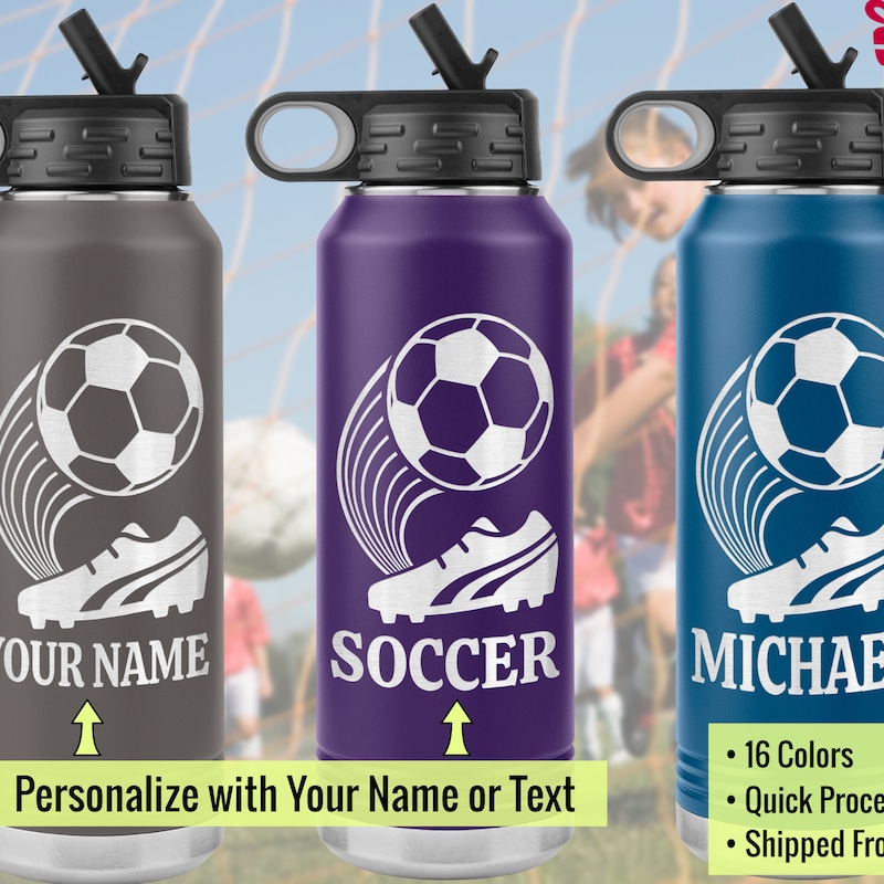 Soccer Water Bottle - Etsy