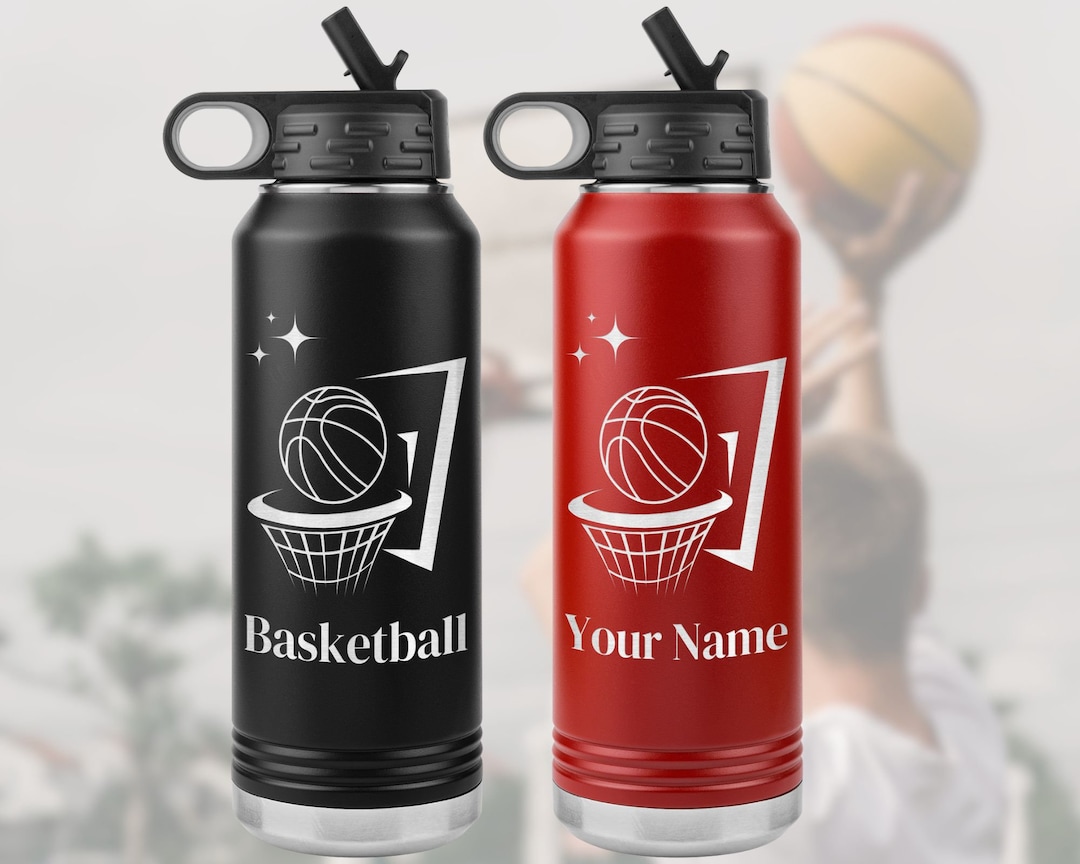 Personalized Basketball Water Bottle. Premium Gift for Coach or Player ...