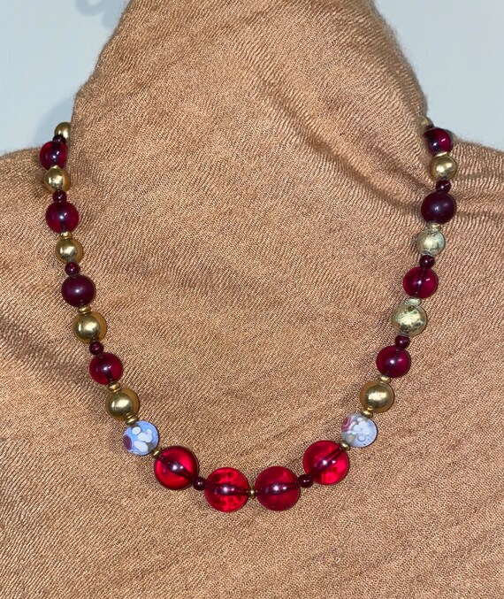 RARE NAPIER Mid-Century Ruby Red Lucite & Frosted Gla… - Gem