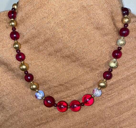 RARE NAPIER Mid-Century Ruby Red Lucite & Frosted Gla… - Gem