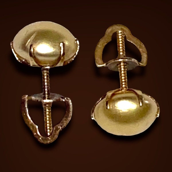 Antique Gold Pearl Earrings - Etsy