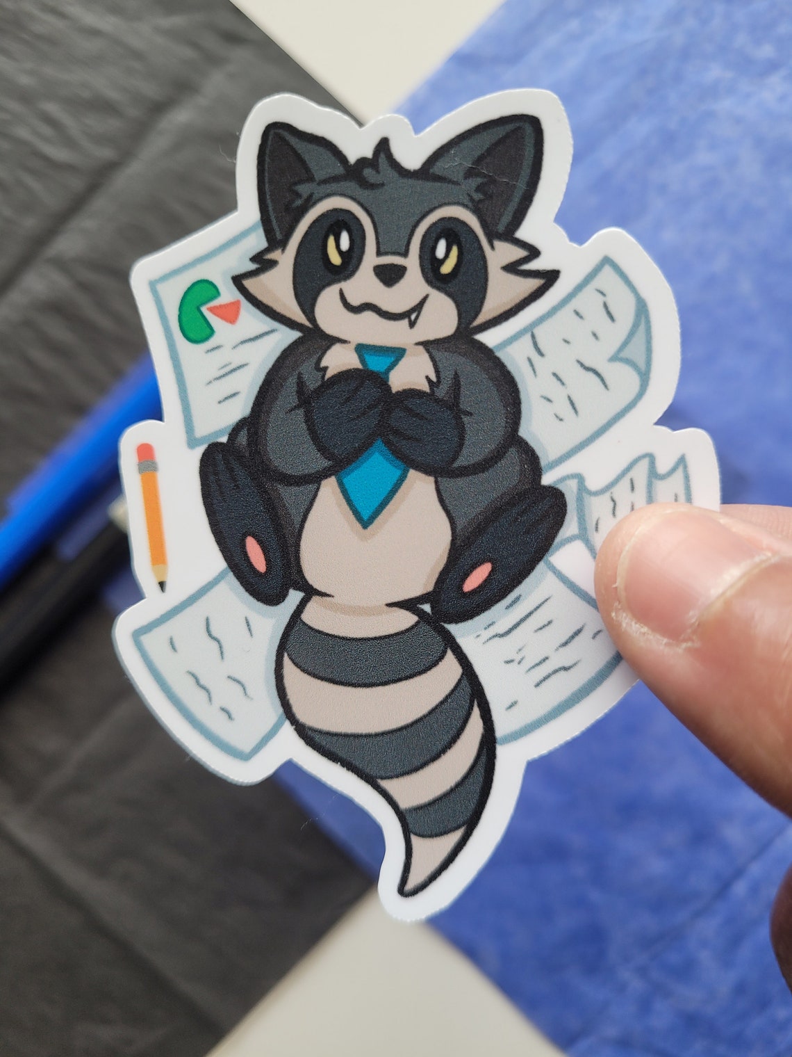 Rolling Racoon Sticker | Die Cut Vinyl Sticker | Cute Animal Stationary ...