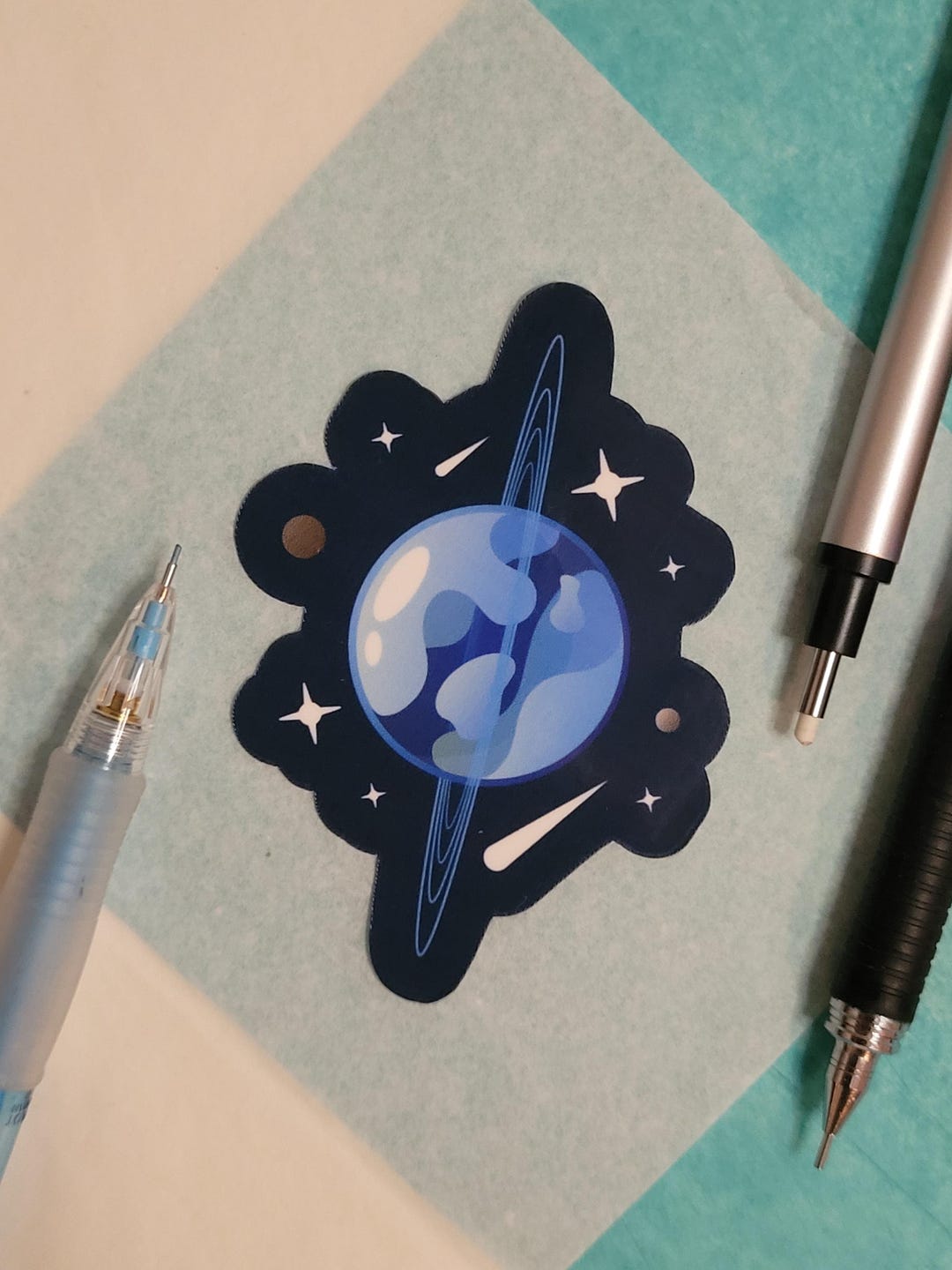 Uranus Marble Sticker | Die Cut Vinyl Sticker | Cute Planet Stationary ...