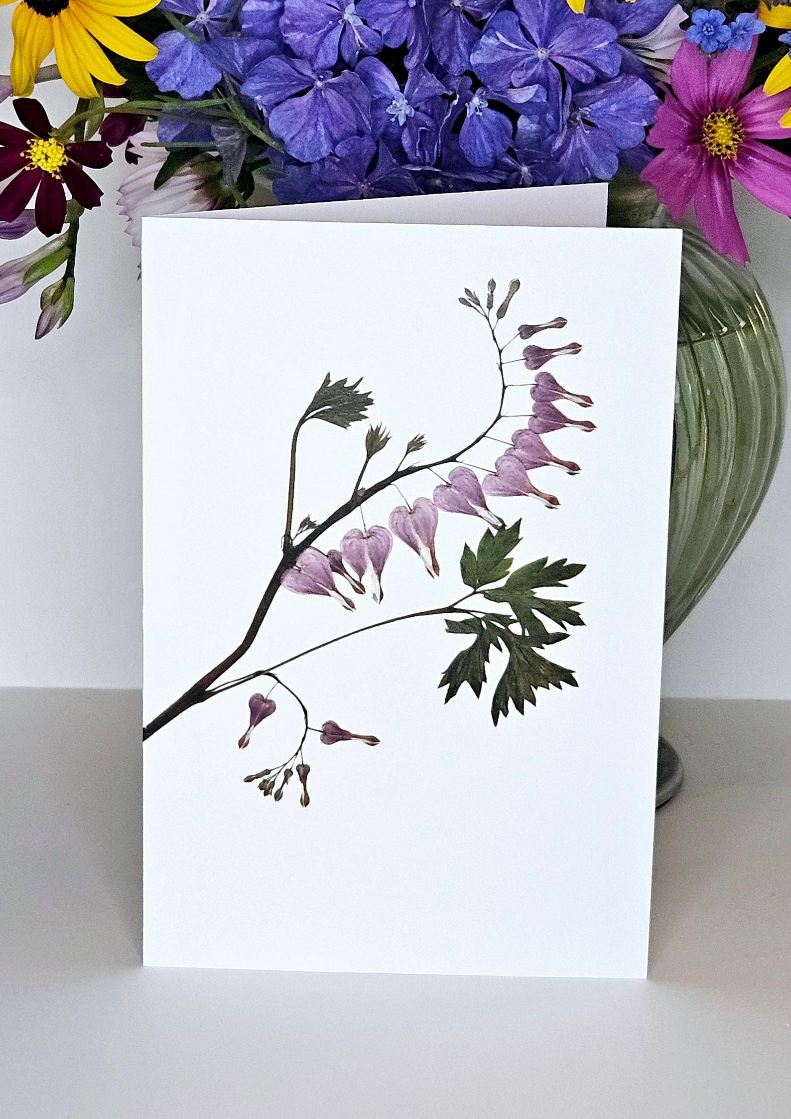 Slow Pressed Bleeding Heart Greeting Card for All Occasions - Etsy
