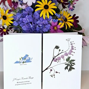 Slow Pressed Bleeding Heart Greeting Card for All Occasions - Etsy
