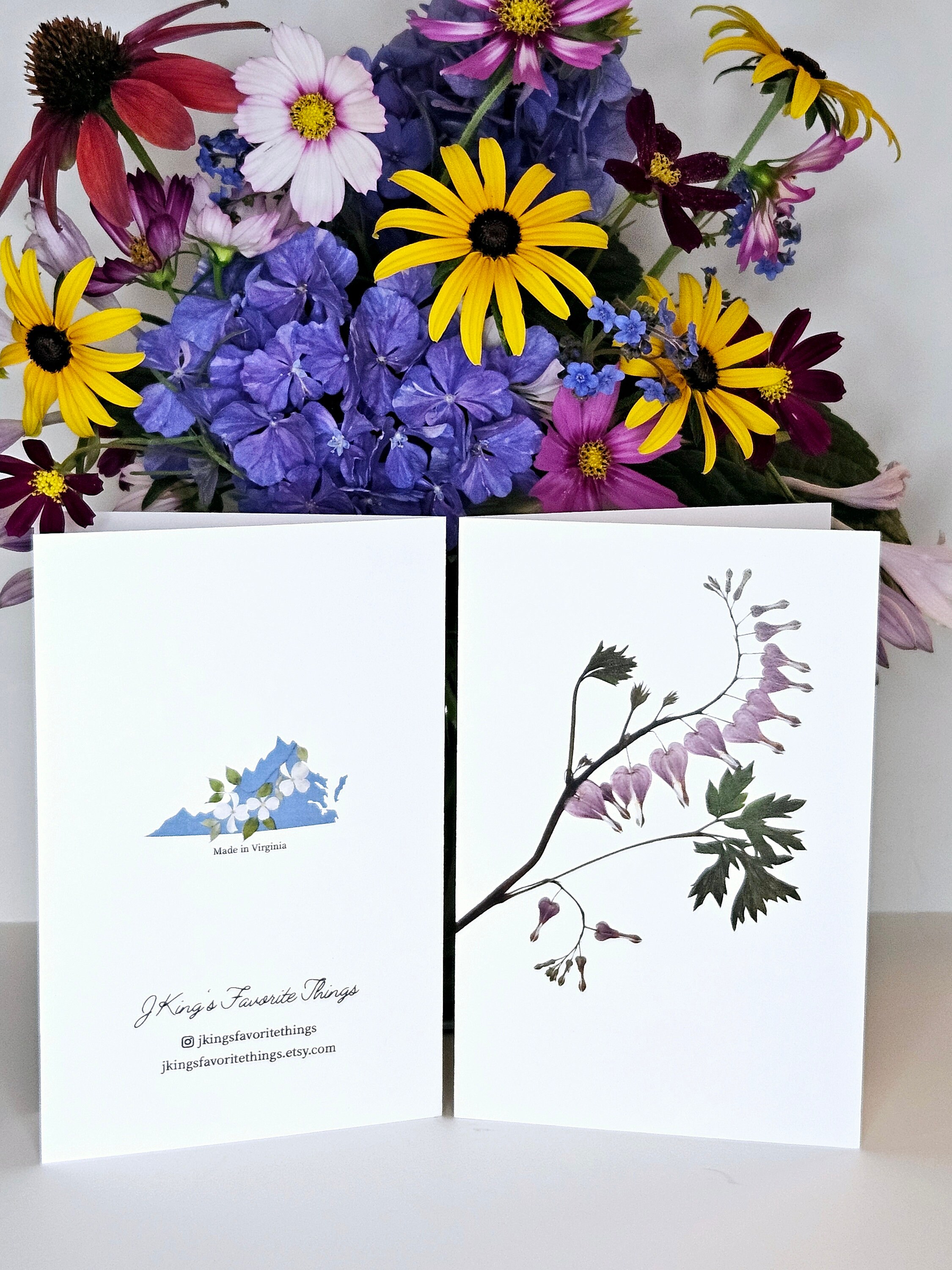 Slow Pressed Bleeding Heart Greeting Card for All Occasions - Etsy