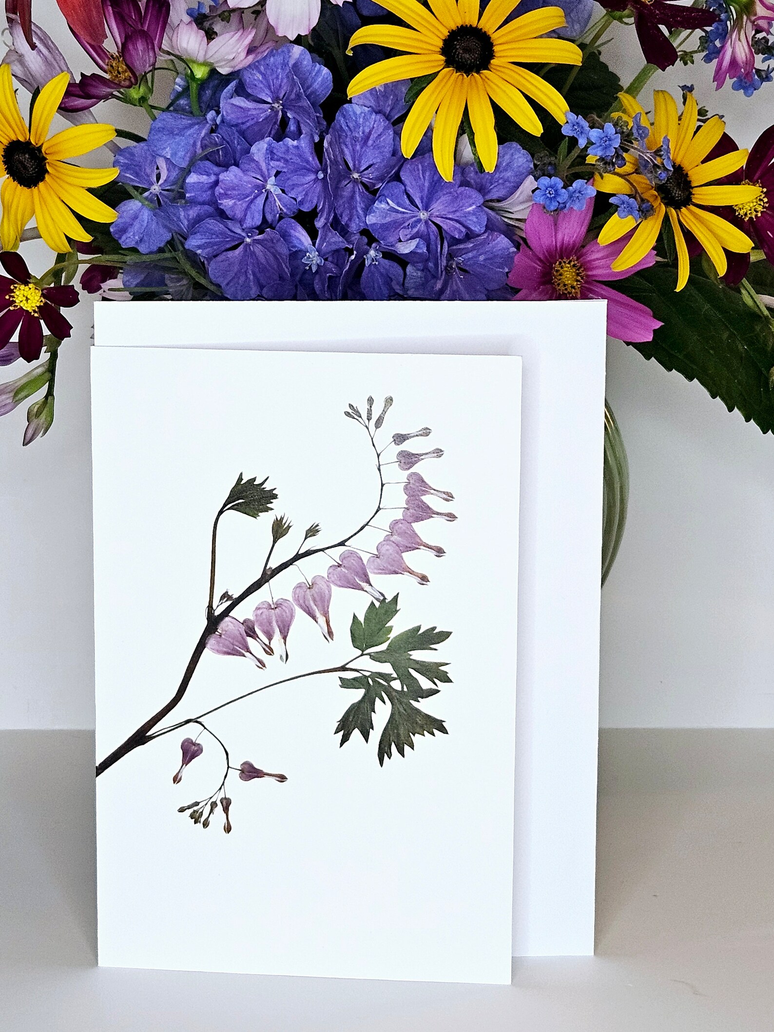 Slow Pressed Bleeding Heart Greeting Card for All Occasions - Etsy