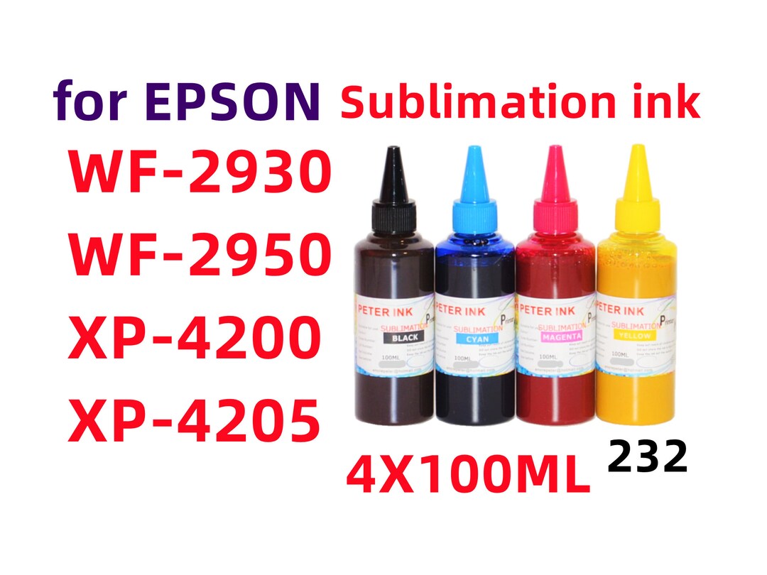 4x100ml Sublimation Ink for Wf-2950 Wf-2930 Xp-4200 Xp-4205 Printer ...