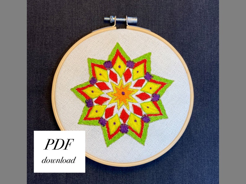 Nine Point Star Bahai Embroidery Pattern – PDF Digital Download ...