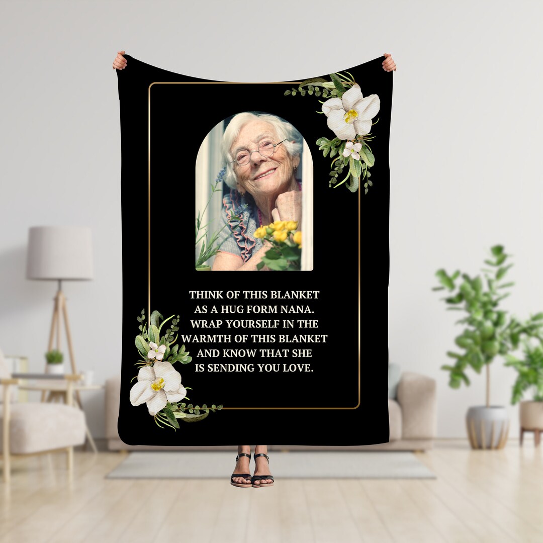 Photo Memorial Blanket, A Hug From Heaven Blanket, Custom Photo Blanket ...