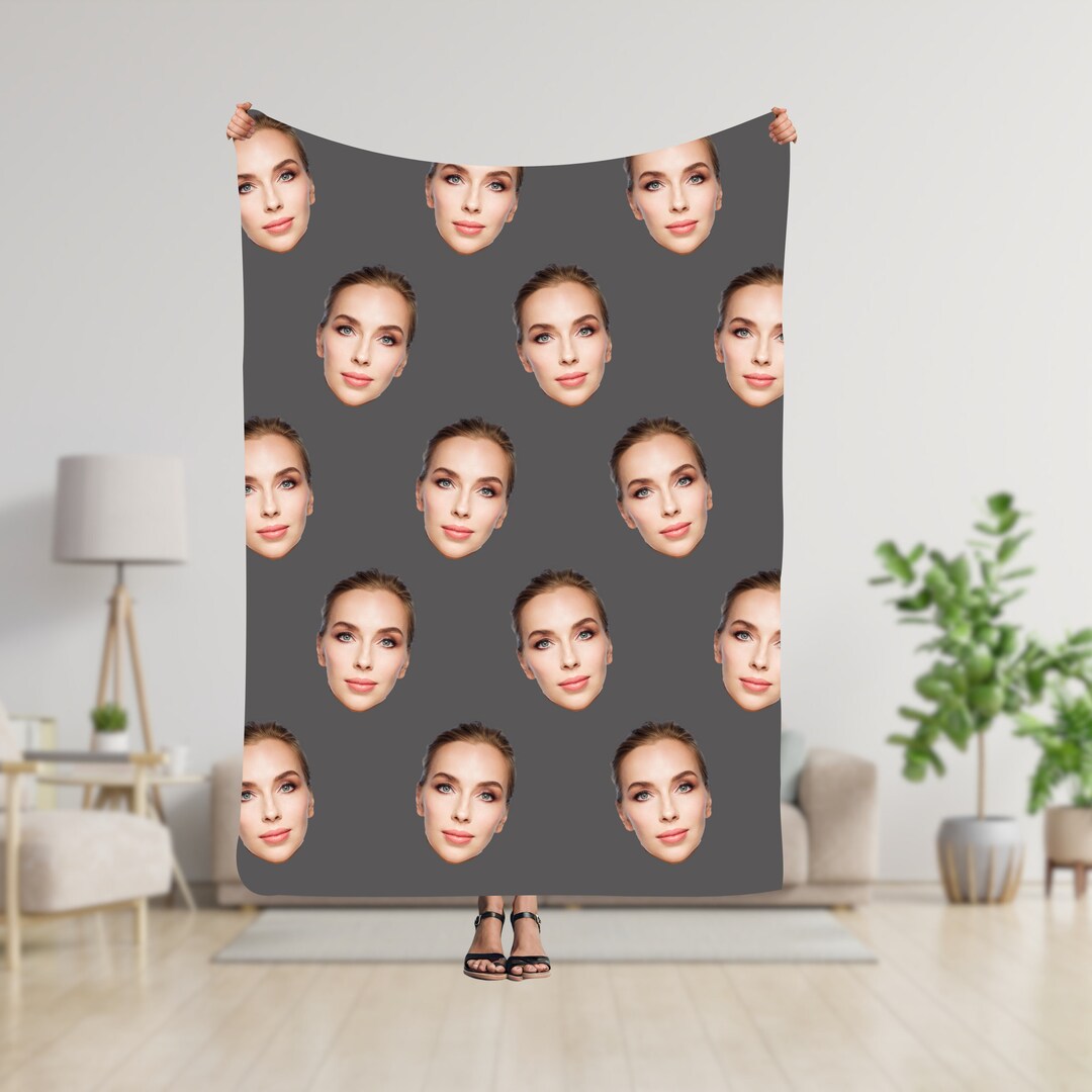 Personalized Photo Face Blanket, Custom Photo Blanket, Valentines Day ...