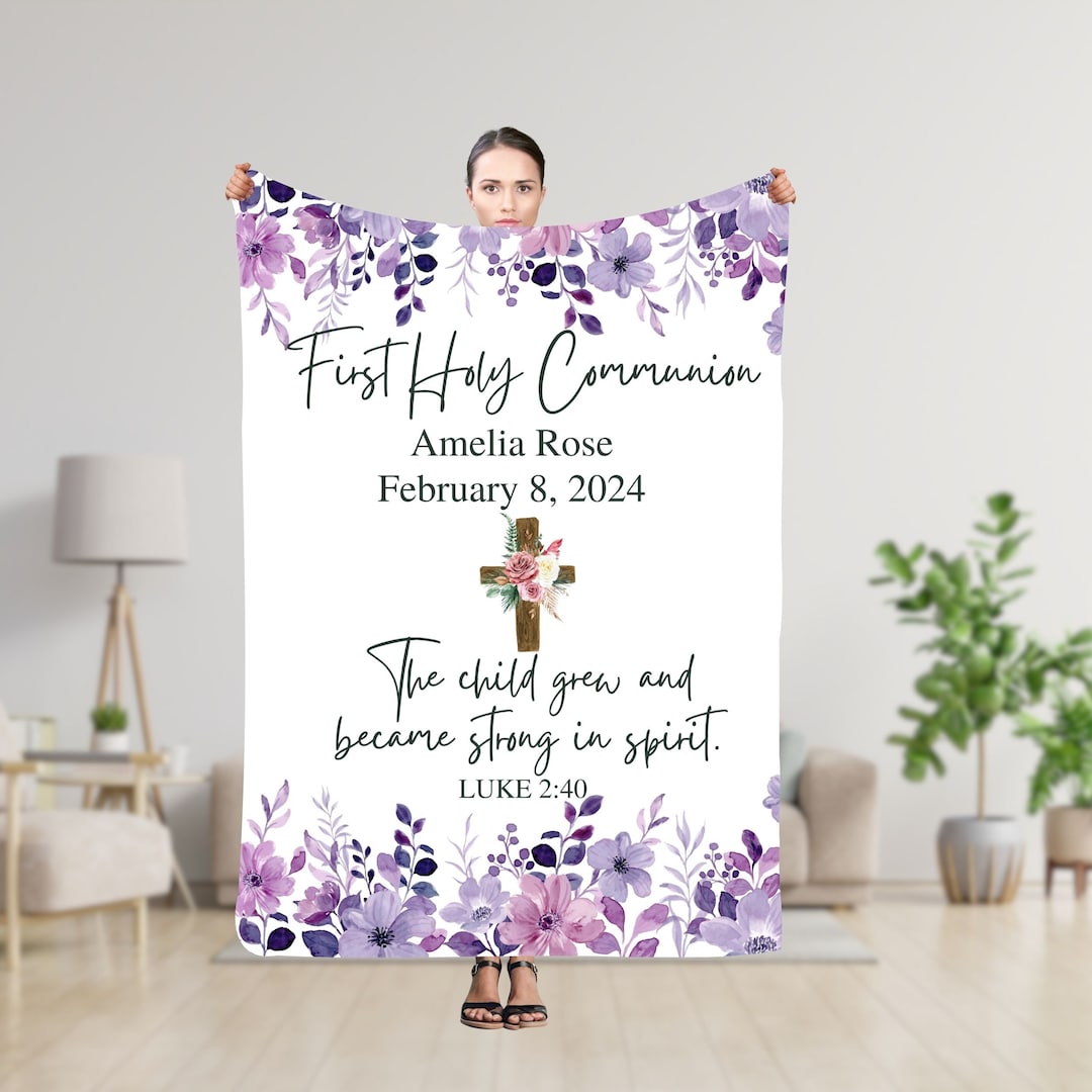 Personalized Communion Blanket, Holy Communion Gift, Communion Gift ...